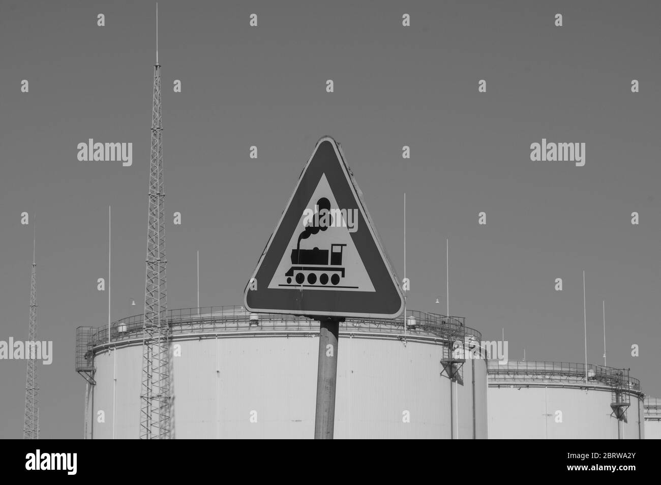 Crude oil tank in the oil refinery. Storage tanks for oil. Tanks for ...