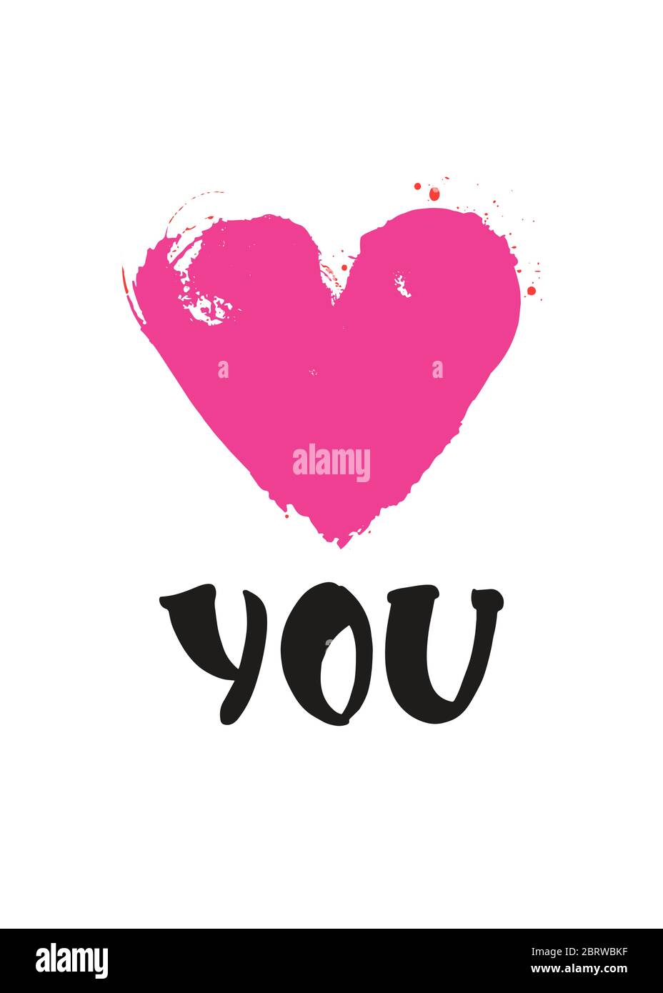 Valentine day banner with red heart. Simple I love you consept. Design ...