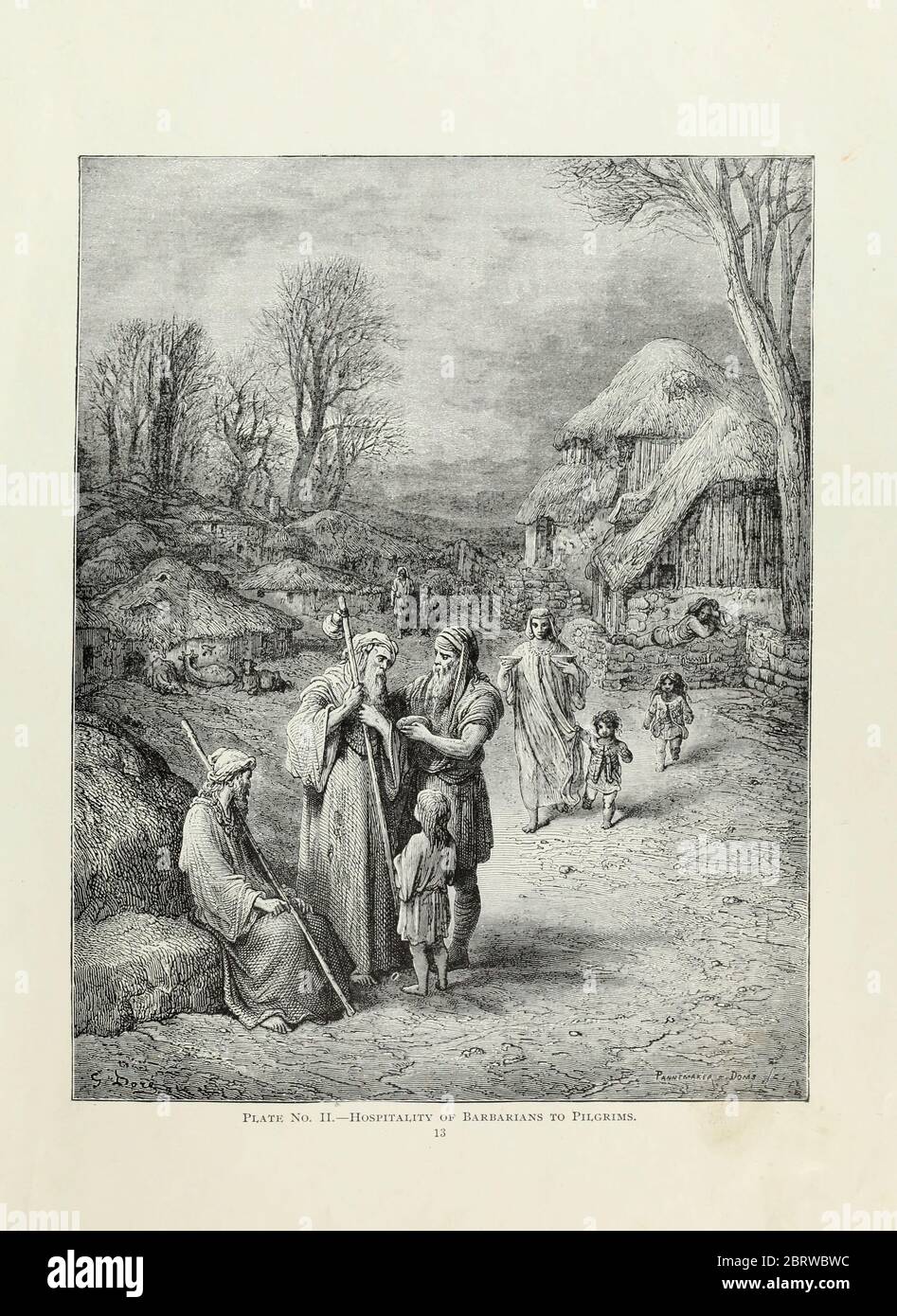 Plate II Hospitality of Barbarians to Pilgrims from the book Story of ...