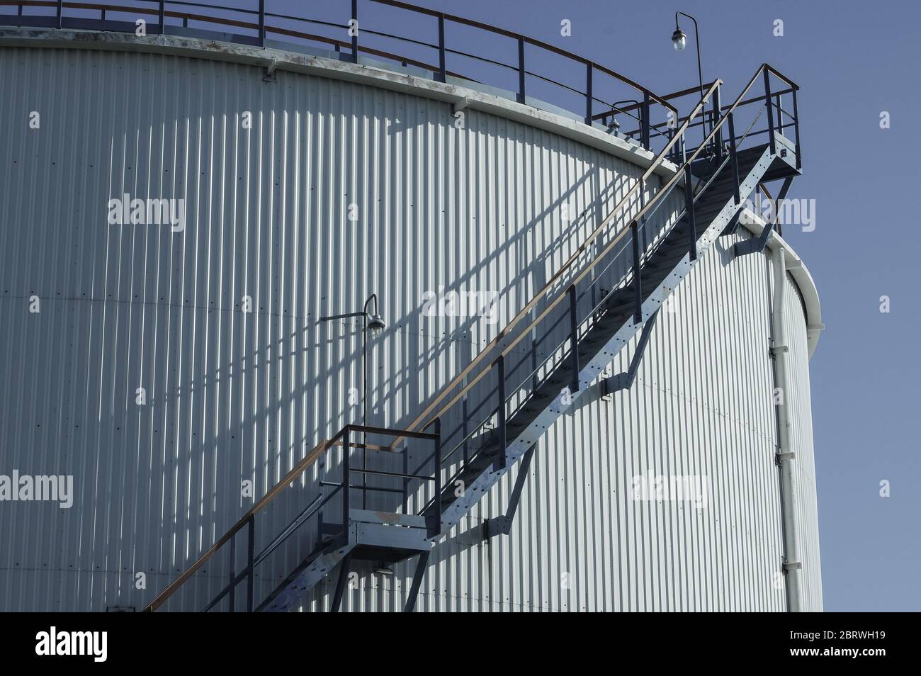 Crude oil tank in the oil refinery. Storage tanks for oil. Tanks for ...