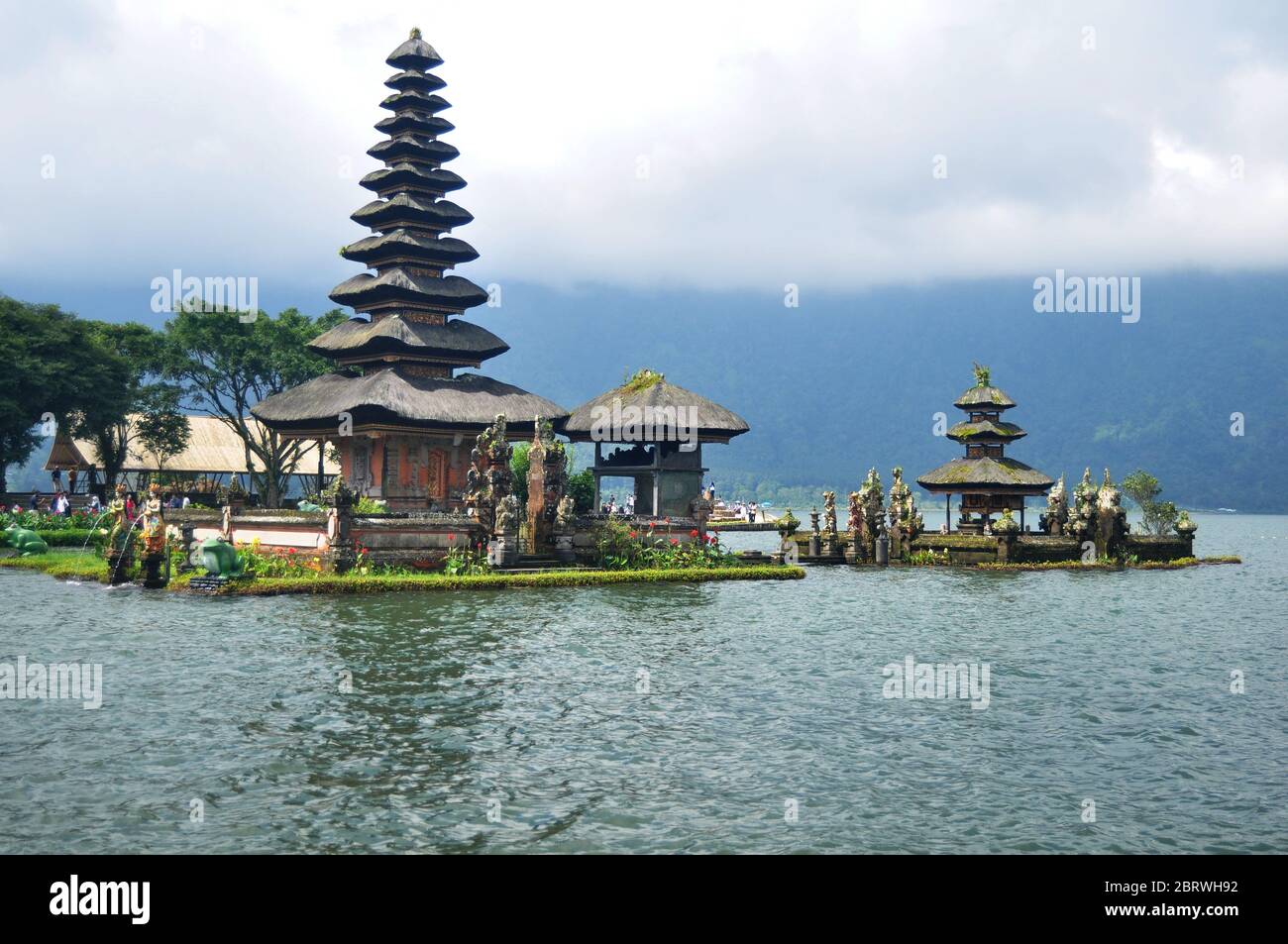 Meru towers of Pura Ulun Danu Bratan or Pura Bratan Hindu Shaivite ...