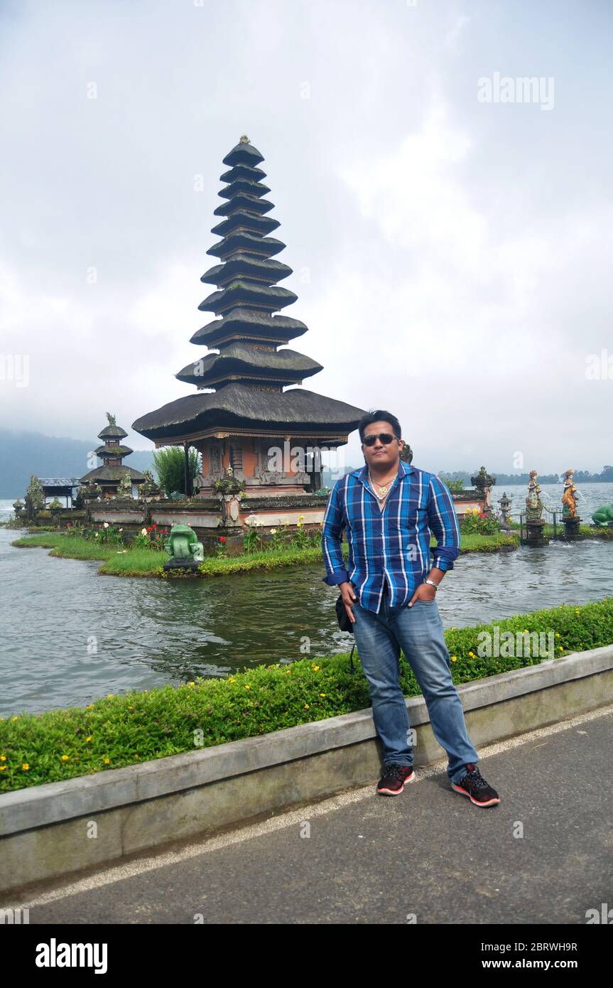 Meru towers of Pura Ulun Danu Bratan or Pura Bratan Hindu Shaivite ...