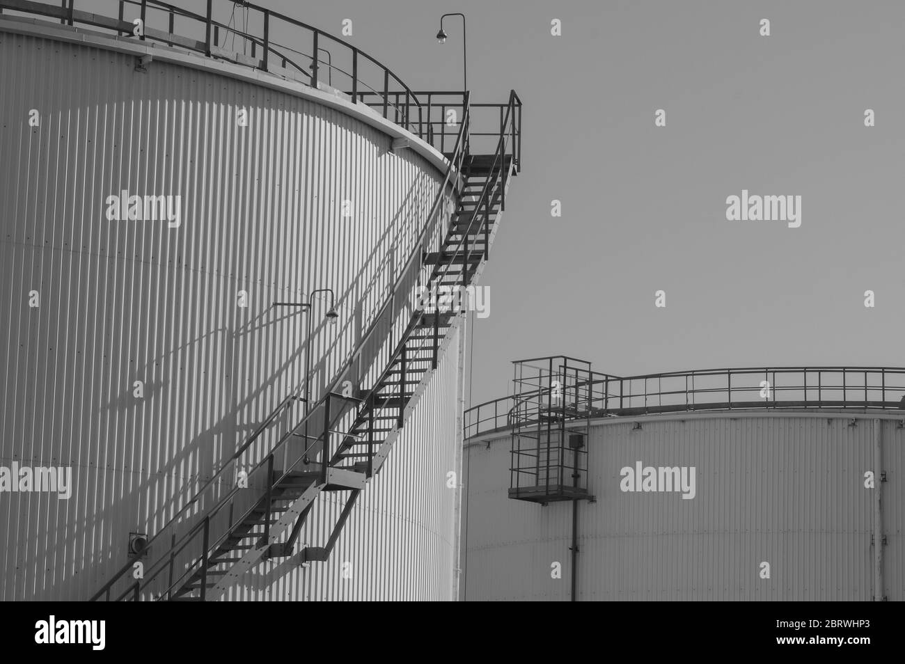 Crude oil tank in the oil refinery. Storage tanks for oil. Tanks for ...