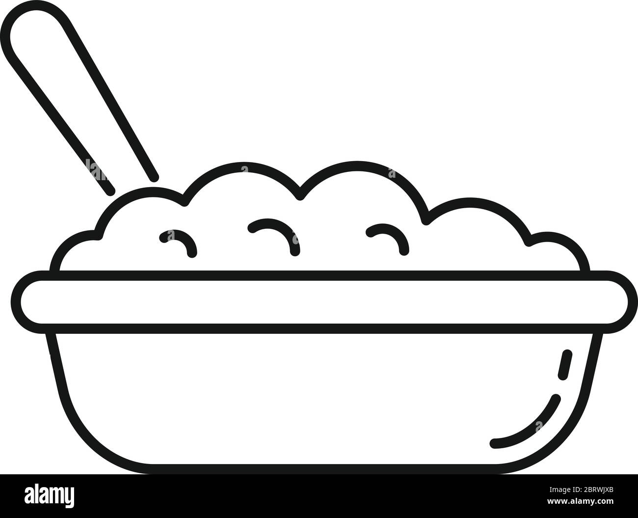Bowl oatmeal icon. Outline bowl oatmeal vector icon for web design ...