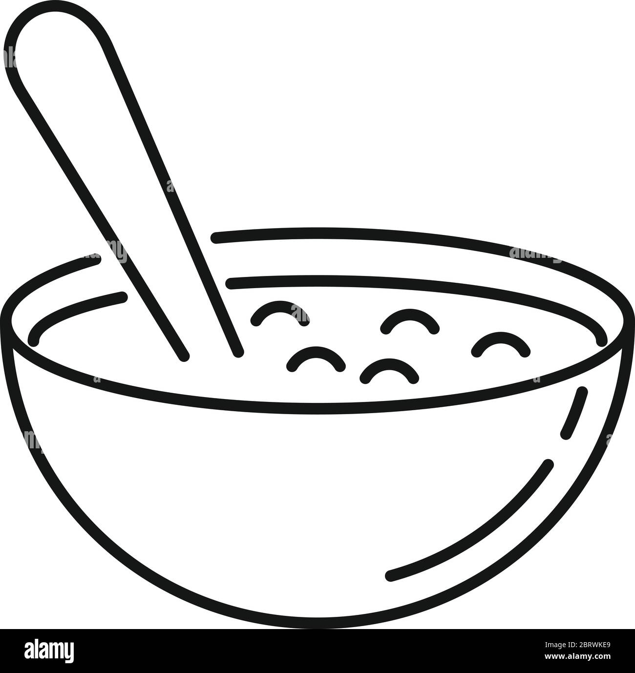 Bowl oats grains icon. Outline bowl oats grains vector icon for web ...
