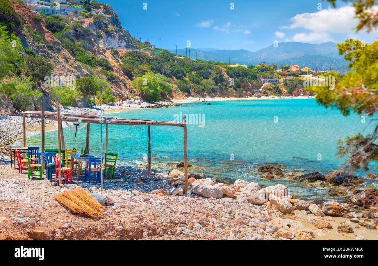 Tropical beach of Voulisma beach, Istron, Crete, Greece Stock Photo - Alamy