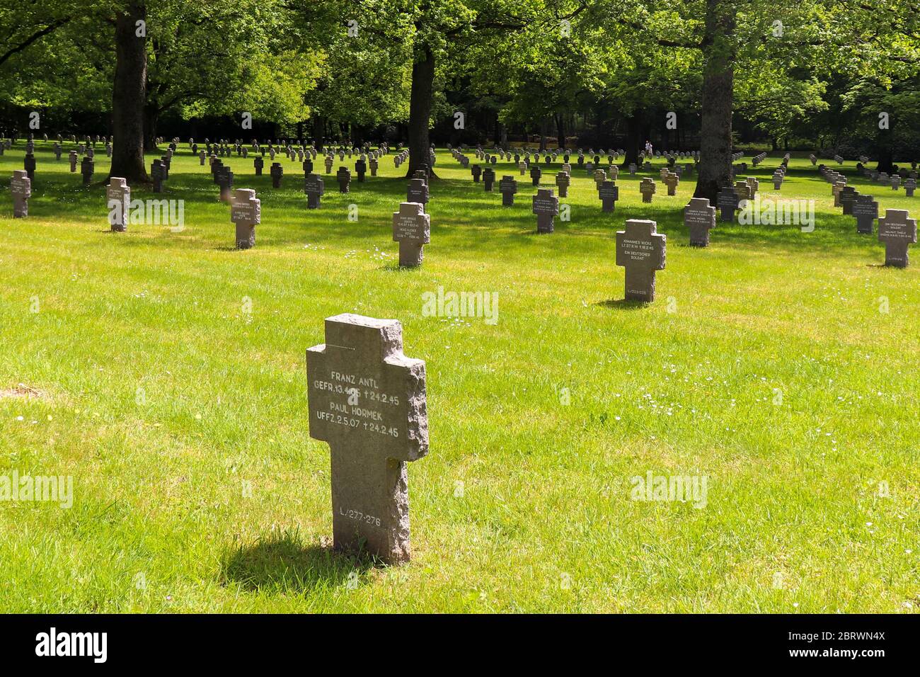 Grave in the Sandweiler German war Cemetery in Luxembourg Stock Photo ...