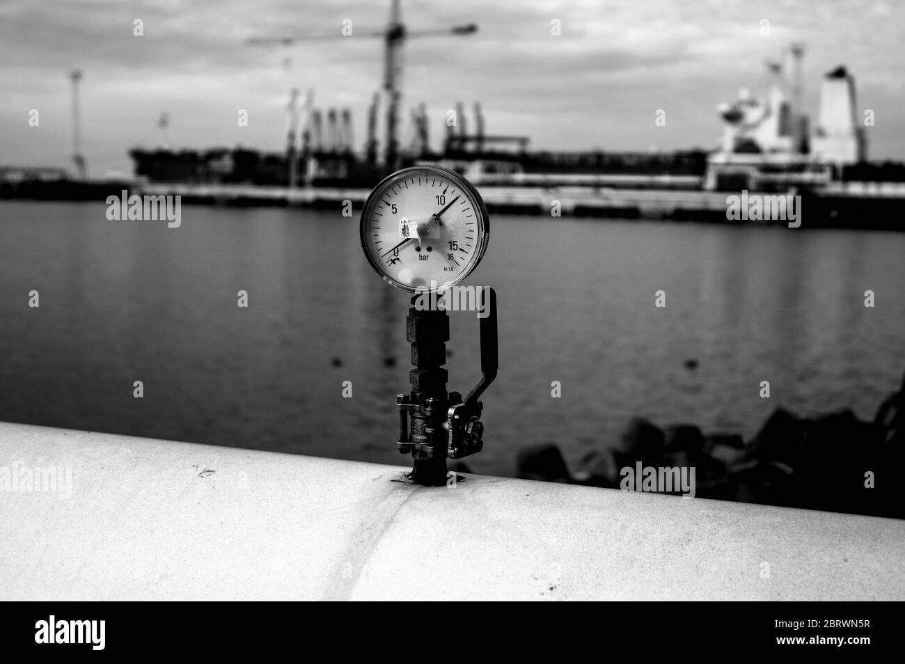 Industrial equipment with pressure gauge meters Stock Photo - Alamy
