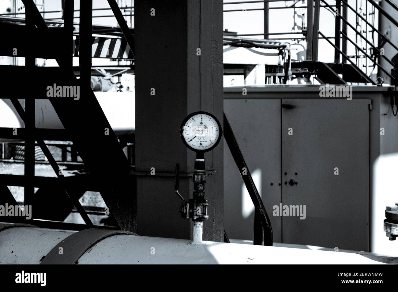 Industrial equipment with pressure gauge meters Stock Photo - Alamy