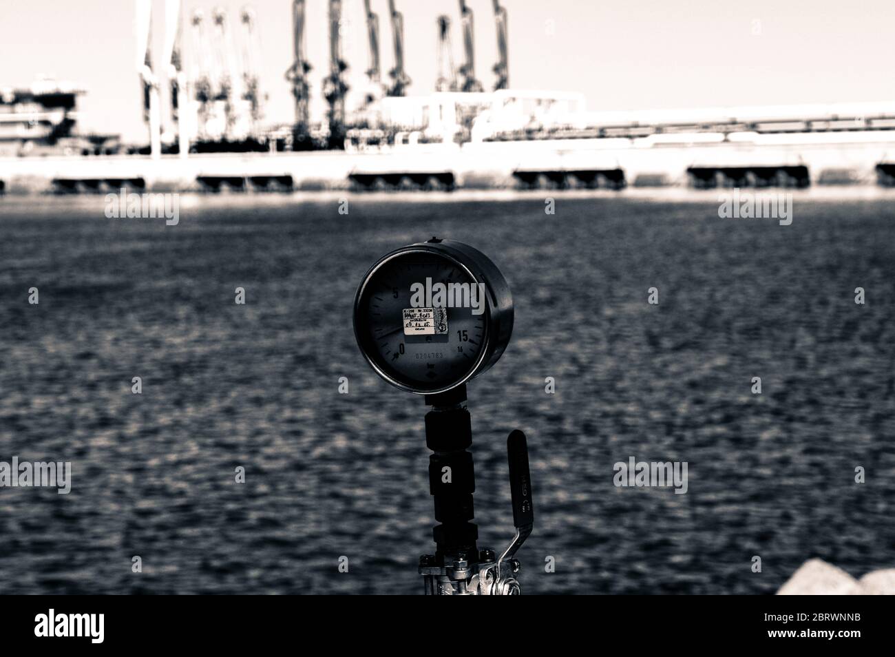 Industrial equipment with pressure gauge meters Stock Photo - Alamy