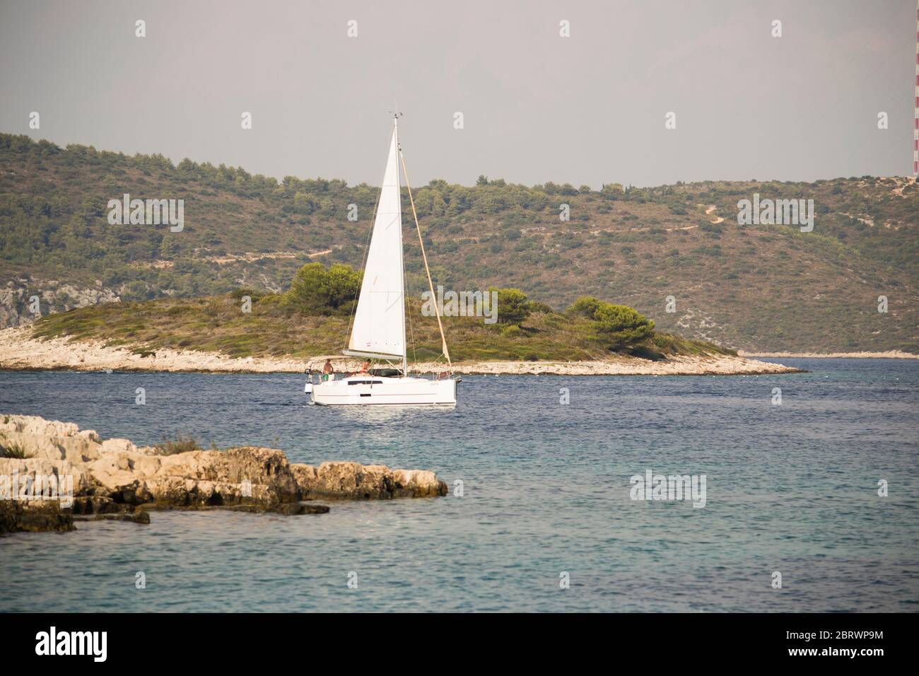 Sailing in the adriatic sea on Croatian coast Stock Photo - Alamy
