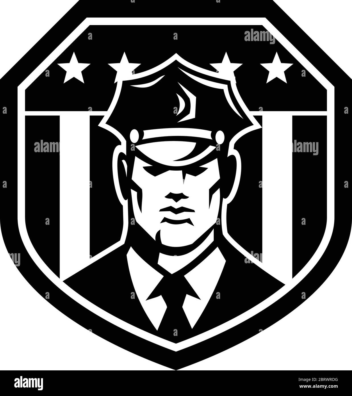 Illustration of an American police officer, policeman, security guard ...