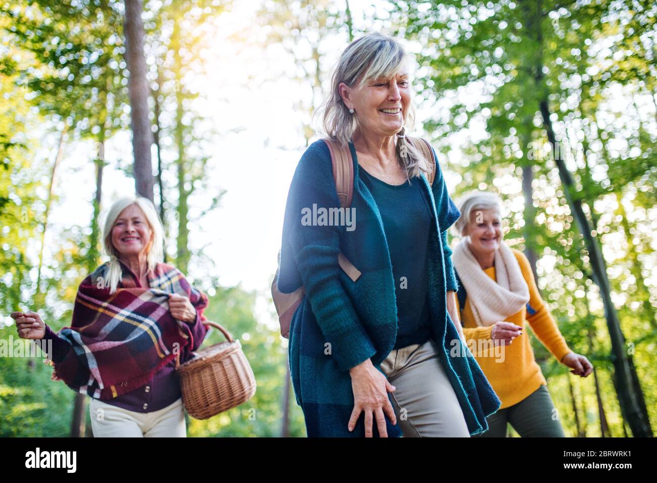 Senior group walking outside hi-res stock photography and images - Alamy