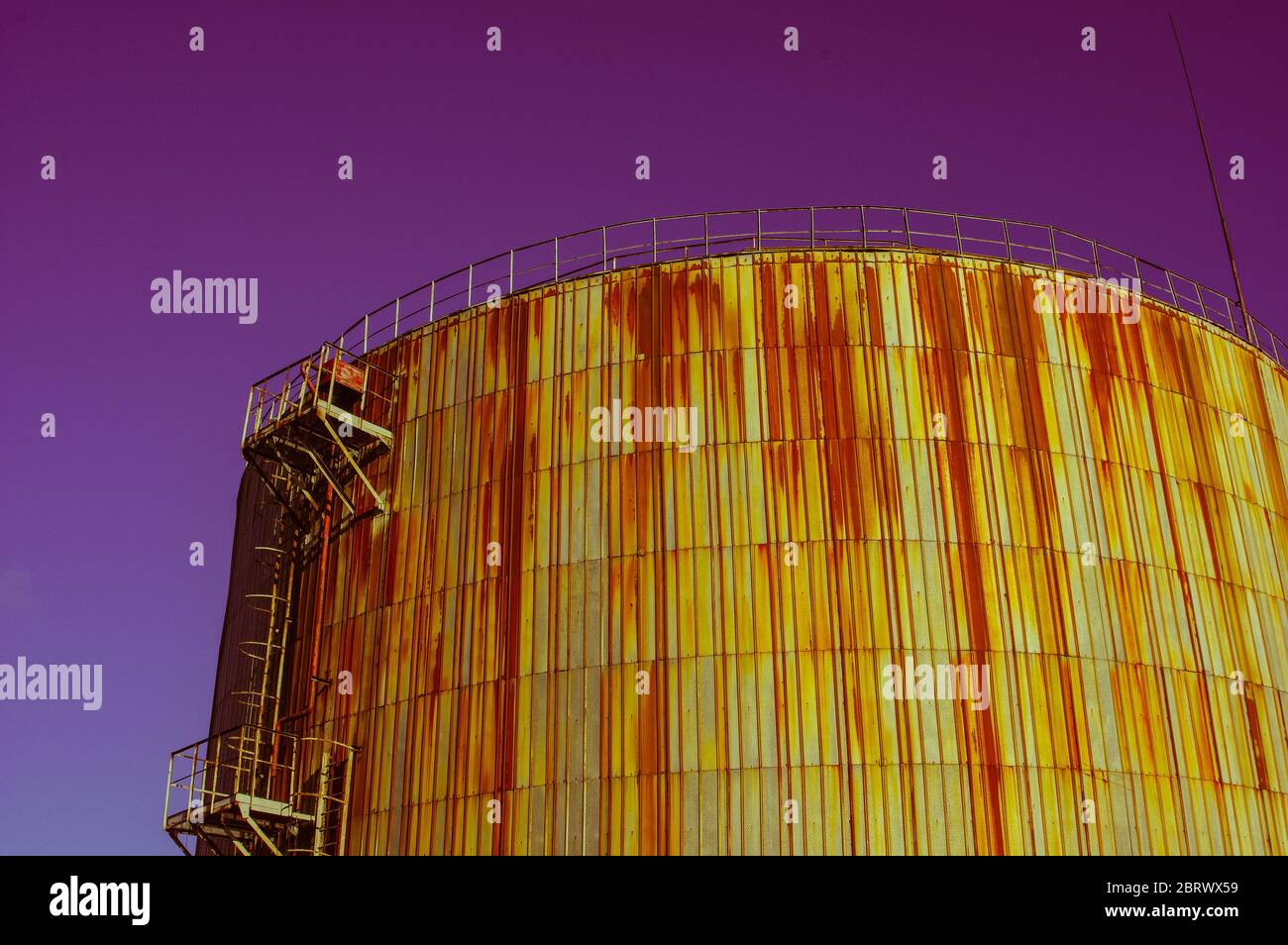 Crude oil tank in the oil refinery. Storage tanks for oil. Tanks for ...