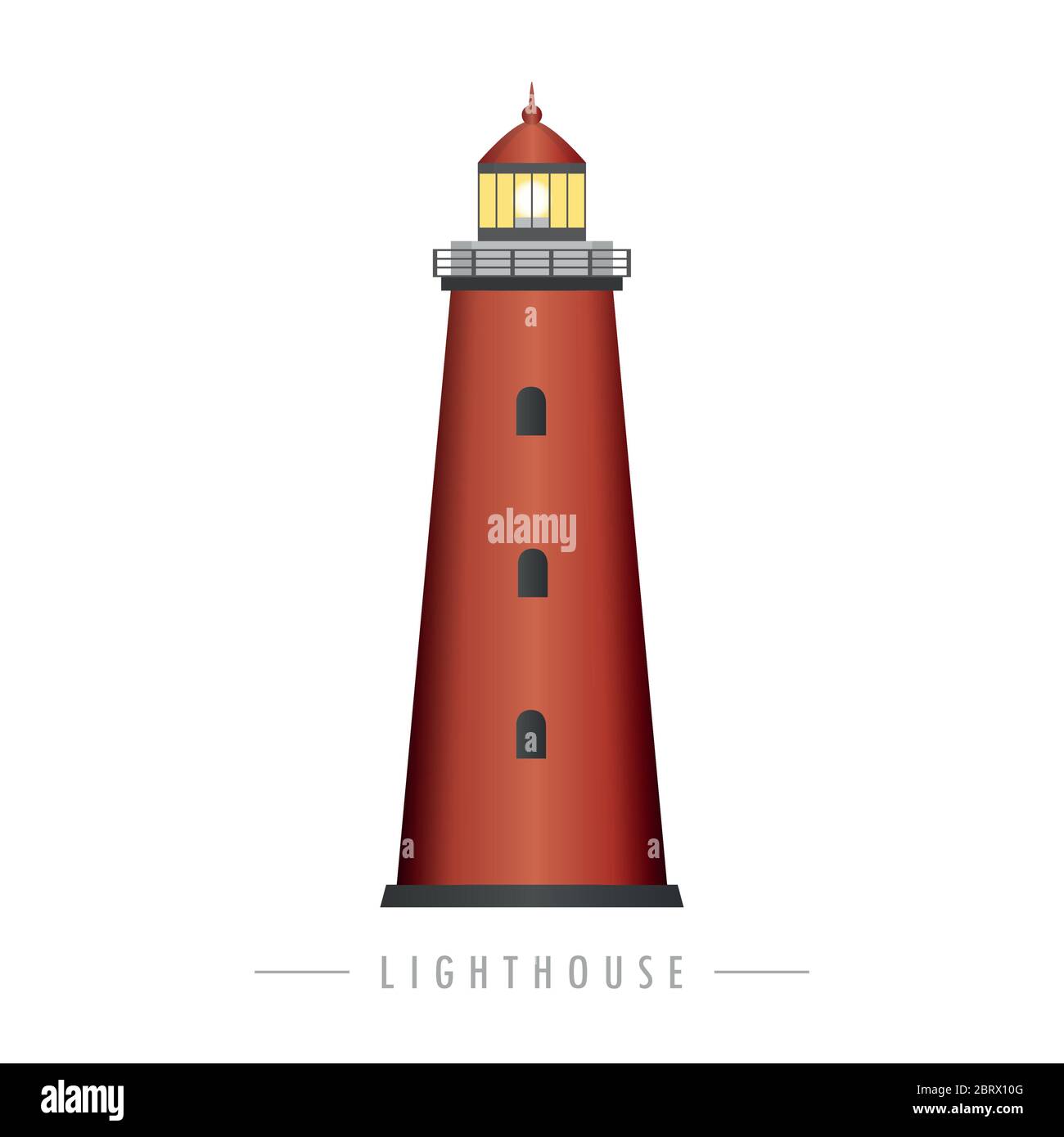 red lighthouse isolated on white background vector illustration EPS10 ...