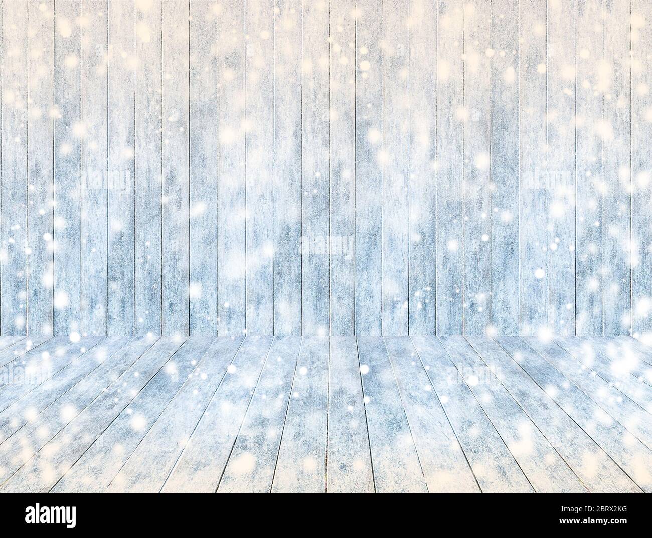 empty wooden ice panel background and wooden ice floor or table with ...