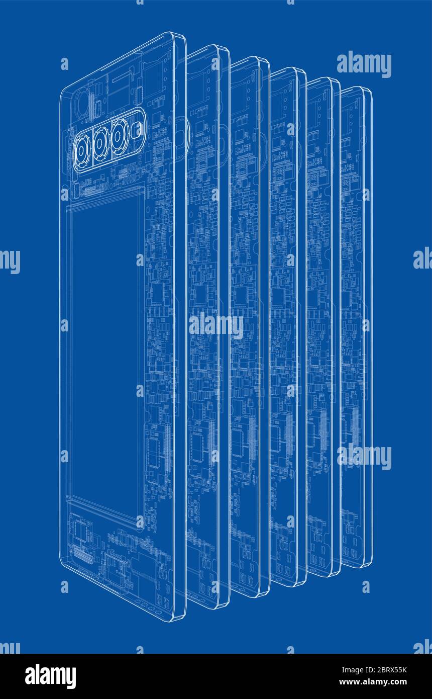 Smartphones concept outline. Vector Stock Vector Image & Art - Alamy