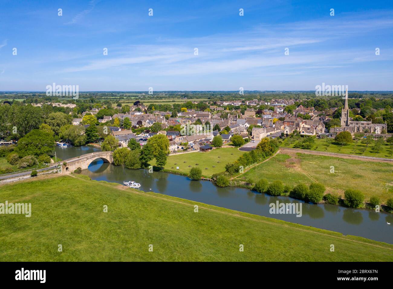Aerial view of River Thames near Lechlade,England Stock Photo - Alamy