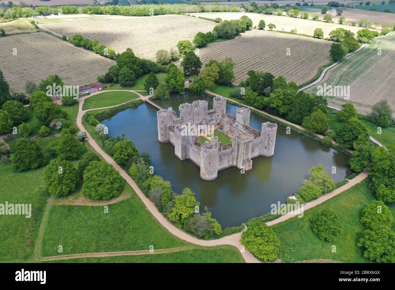 Aerial Shots of Bodium Castle Stock Photo - Alamy