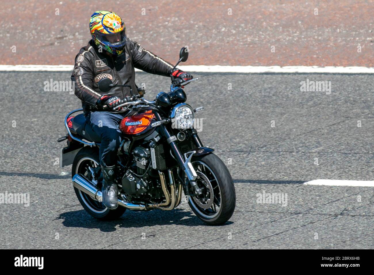 Kawasaki Motorbike rider; two wheeled transport, motorcycles, vehicle ...