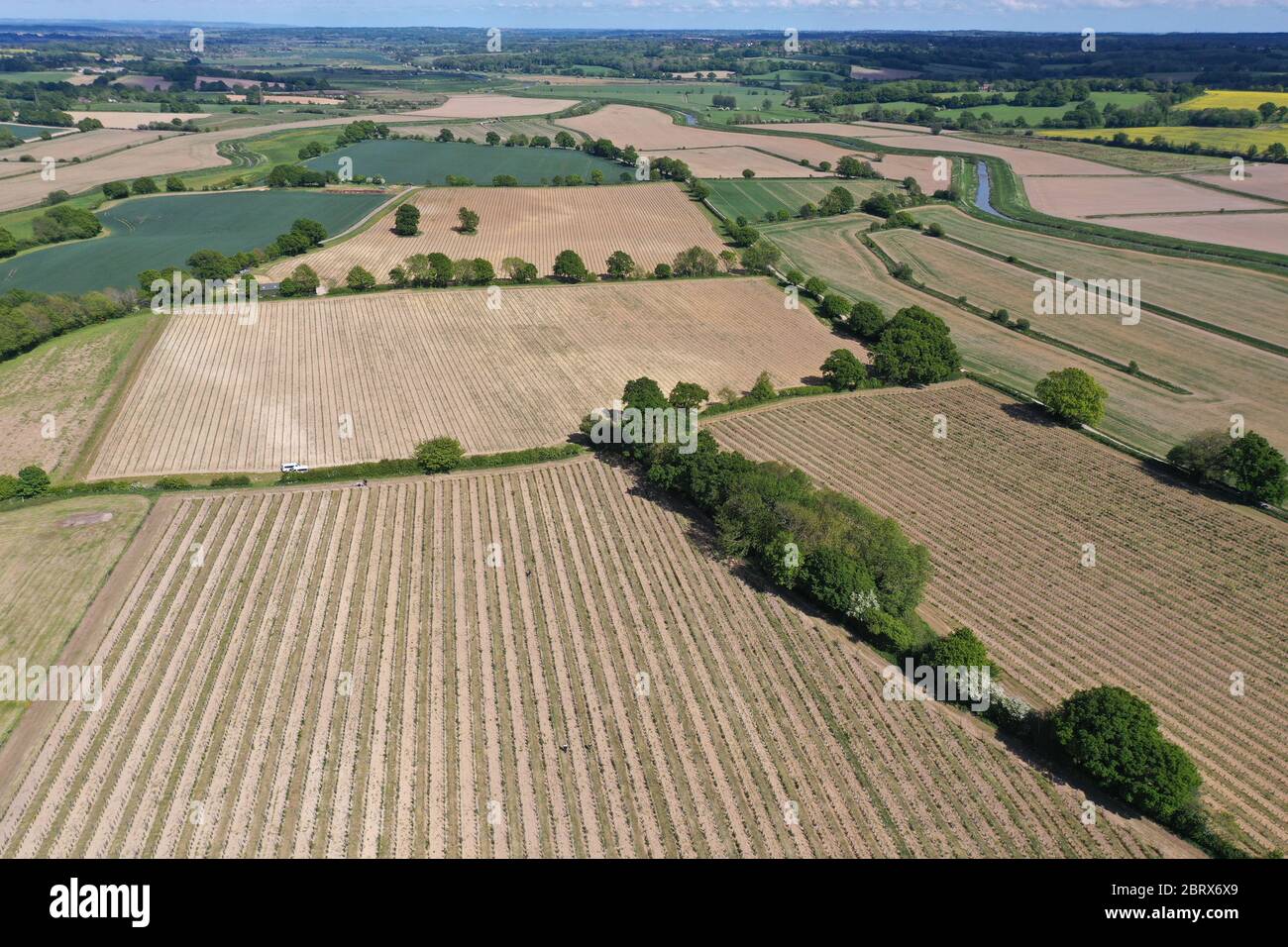 Aerial views of rolling farmland Stock Photo - Alamy