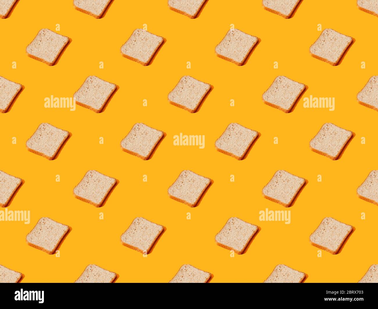 fresh toast bread on orange colorful background, seamless pattern Stock ...