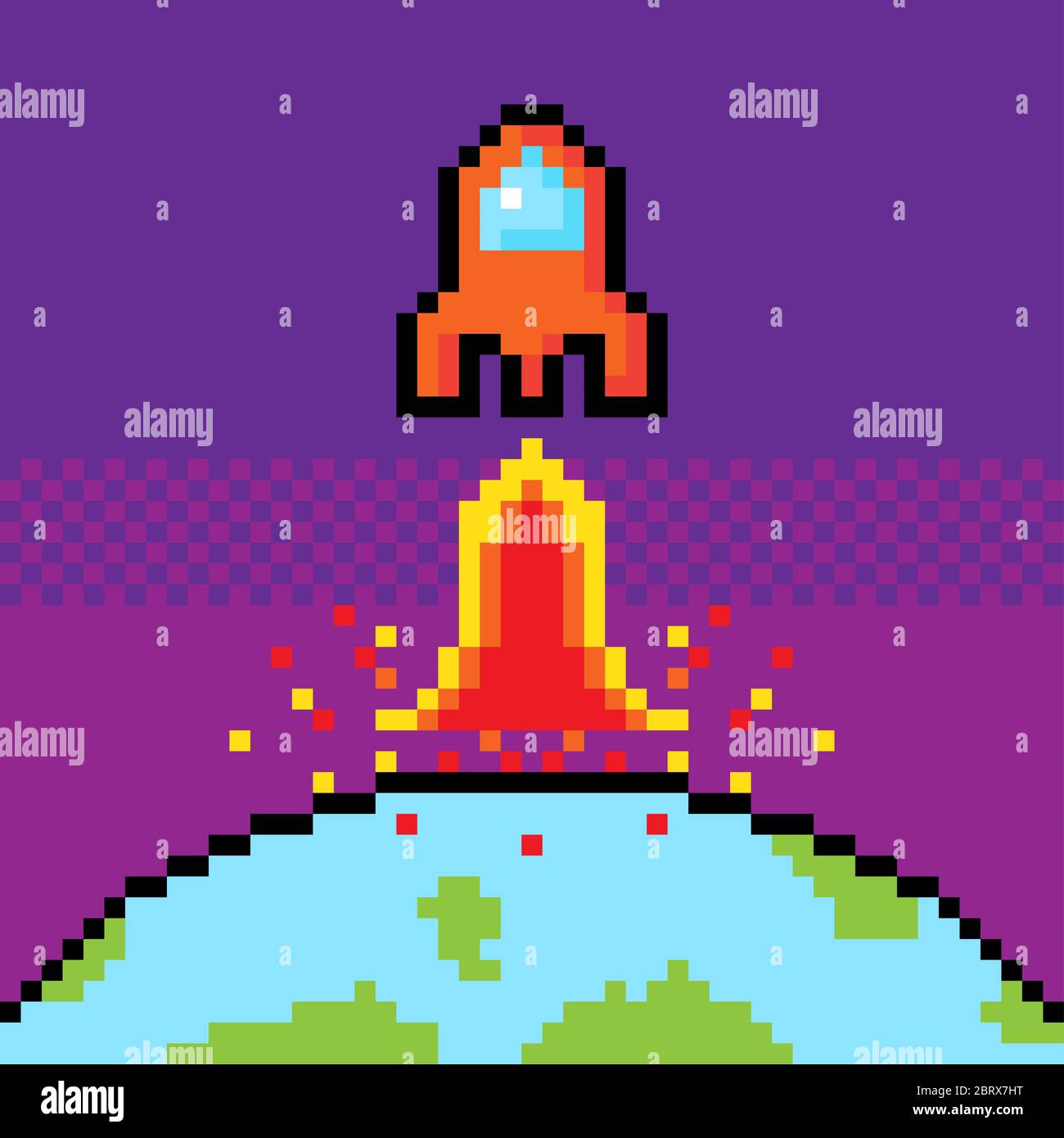 Pixel rocket art hi-res stock photography and images - Alamy