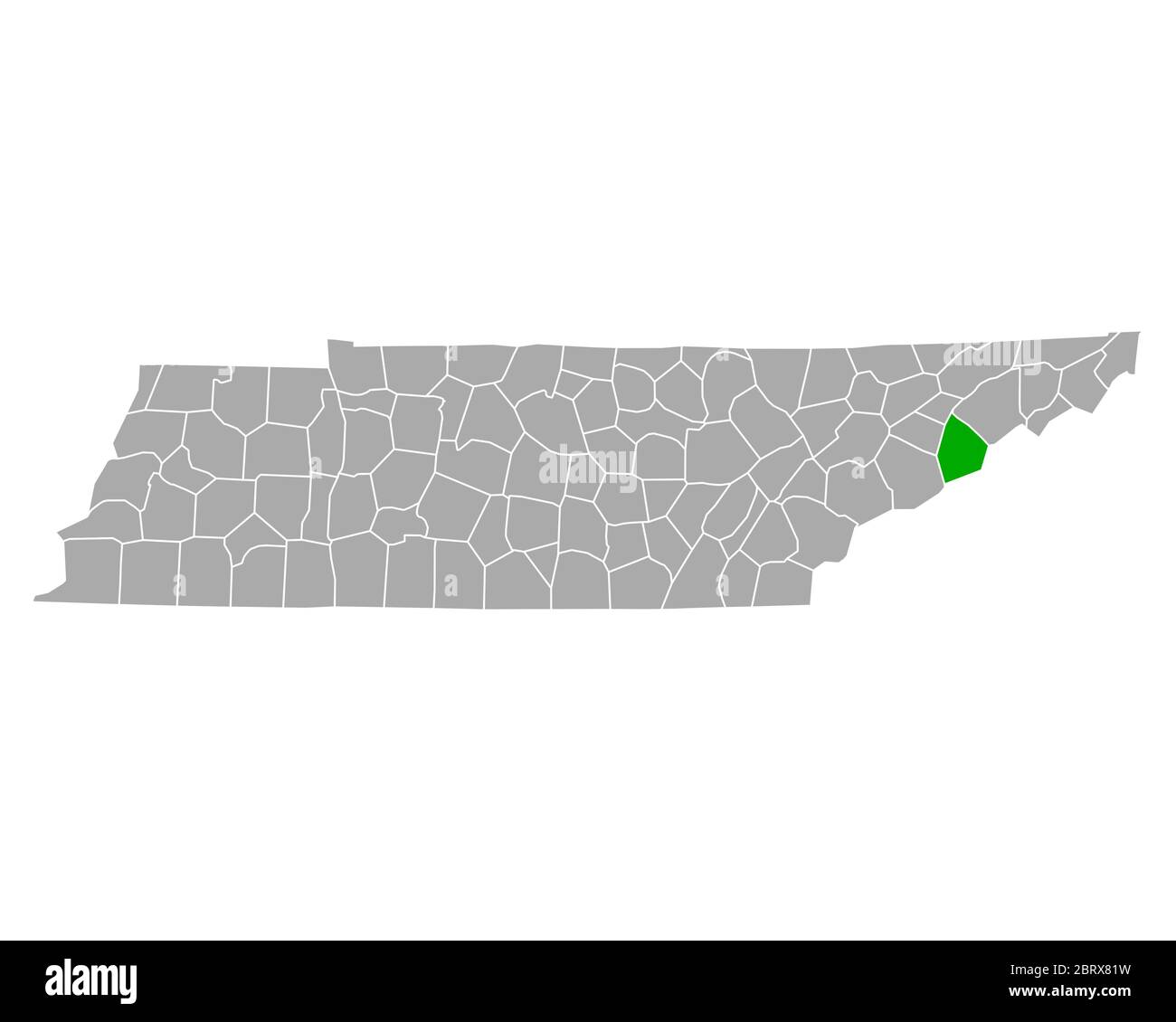 Map of Cocke in Tennessee Stock Photo - Alamy