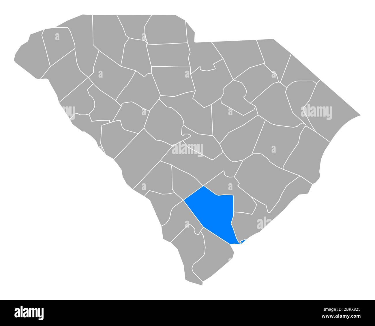 Map of Colleton in South Carolina Stock Photo - Alamy