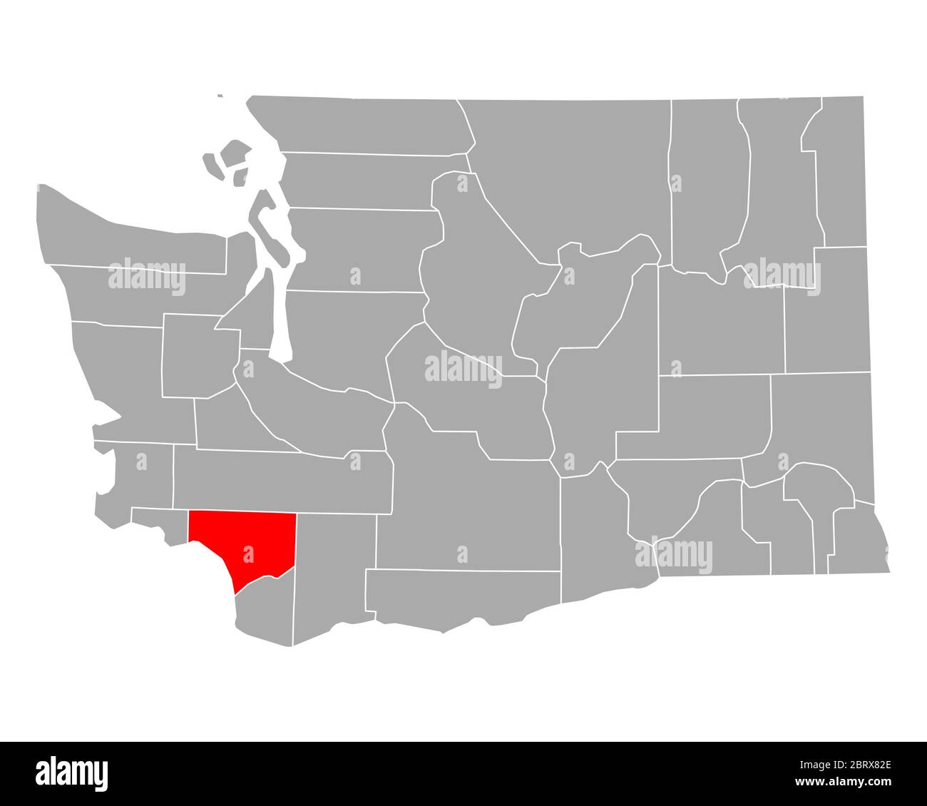 Map of Cowlitz in Washington Stock Photo - Alamy
