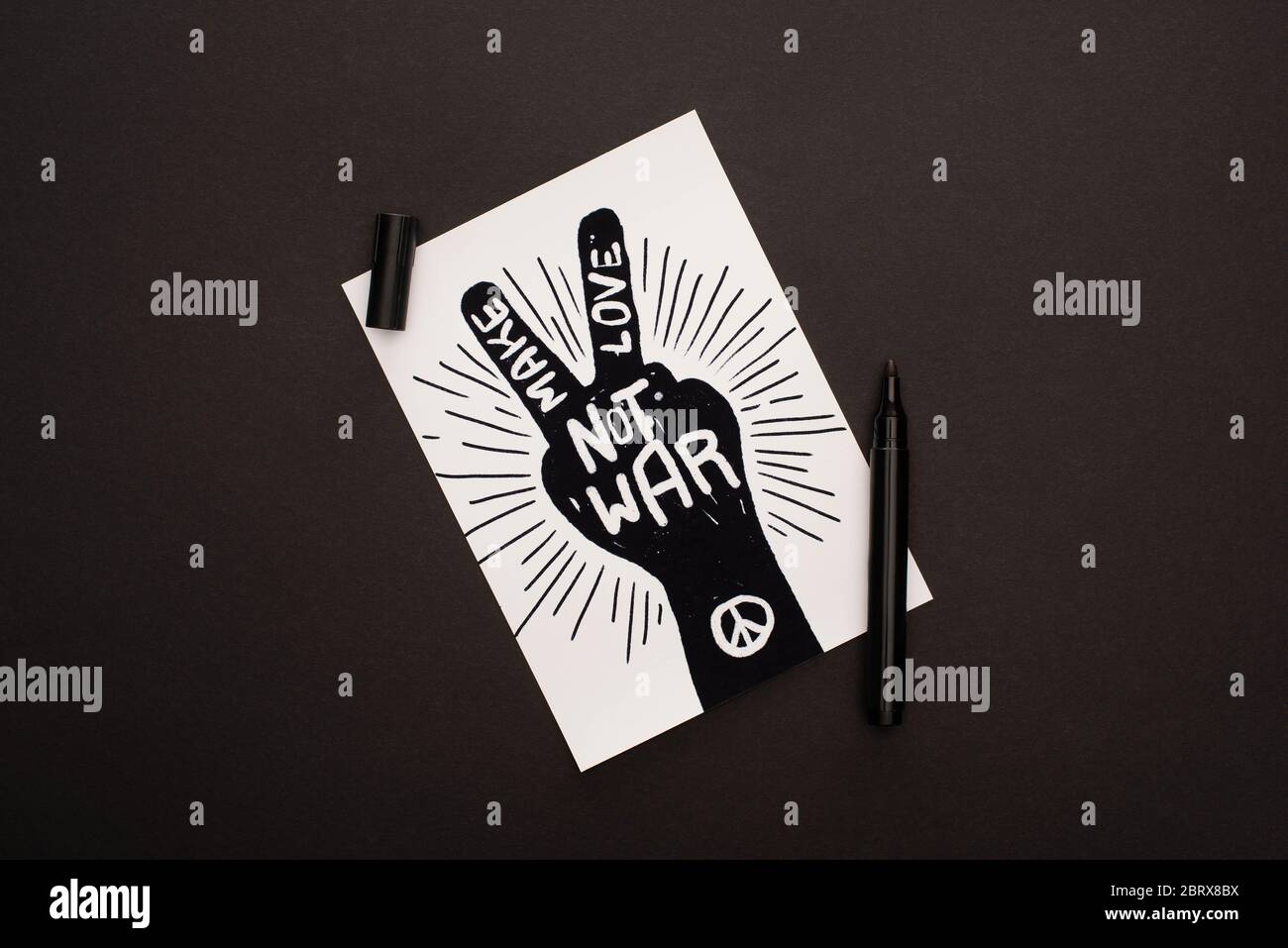 Marker drawing peace sign hi-res stock photography and images - Alamy