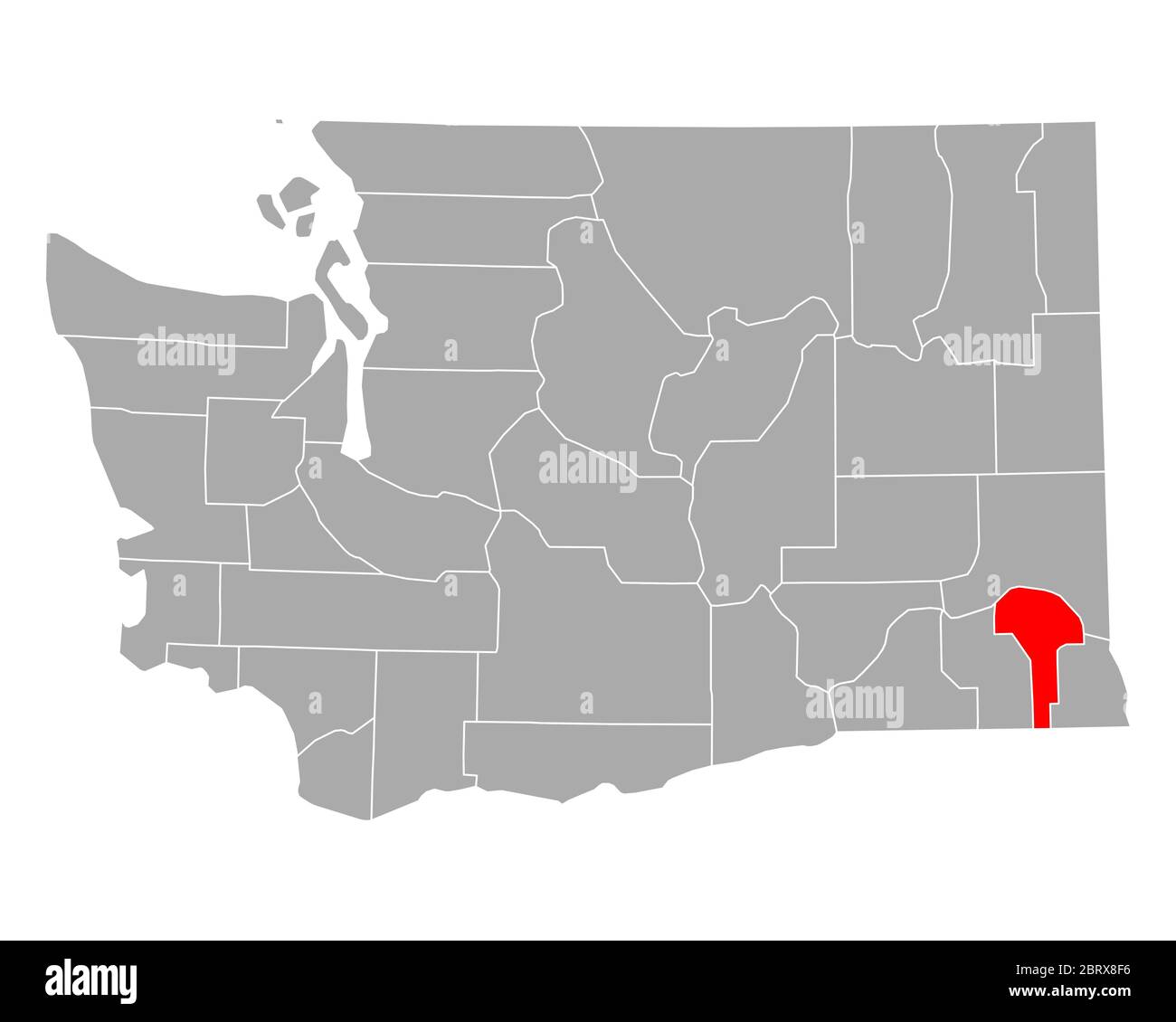 Map of Garfield in Washington Stock Photo - Alamy