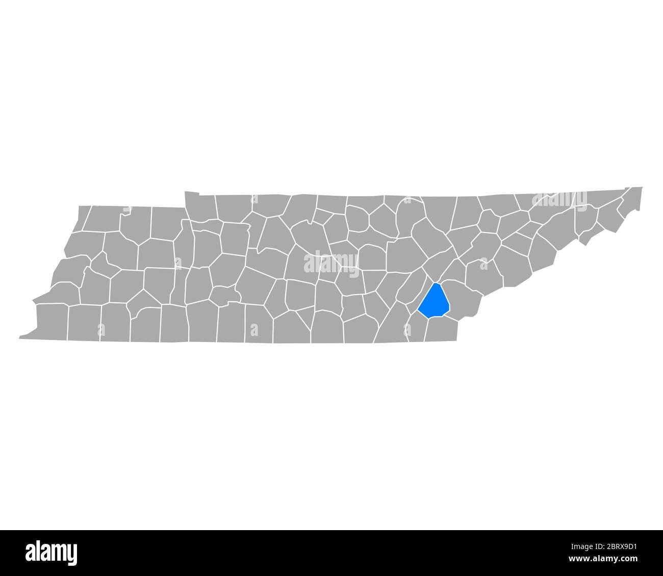 Map of McMinn in Tennessee Stock Photo - Alamy