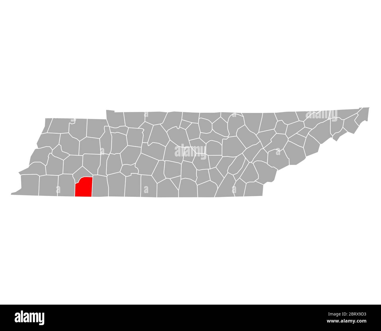 Map of McNairy in Tennessee Stock Photo - Alamy