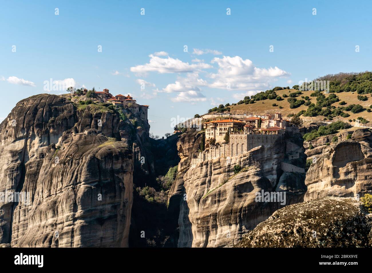 Meteora monasteries blue sky people hi-res stock photography and images ...