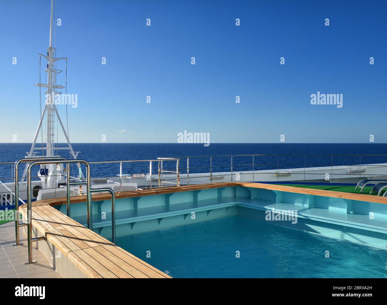 CARIBBEAN SEA - MARCH 29, 2017 : Swimming pool on the bow of Royal ...