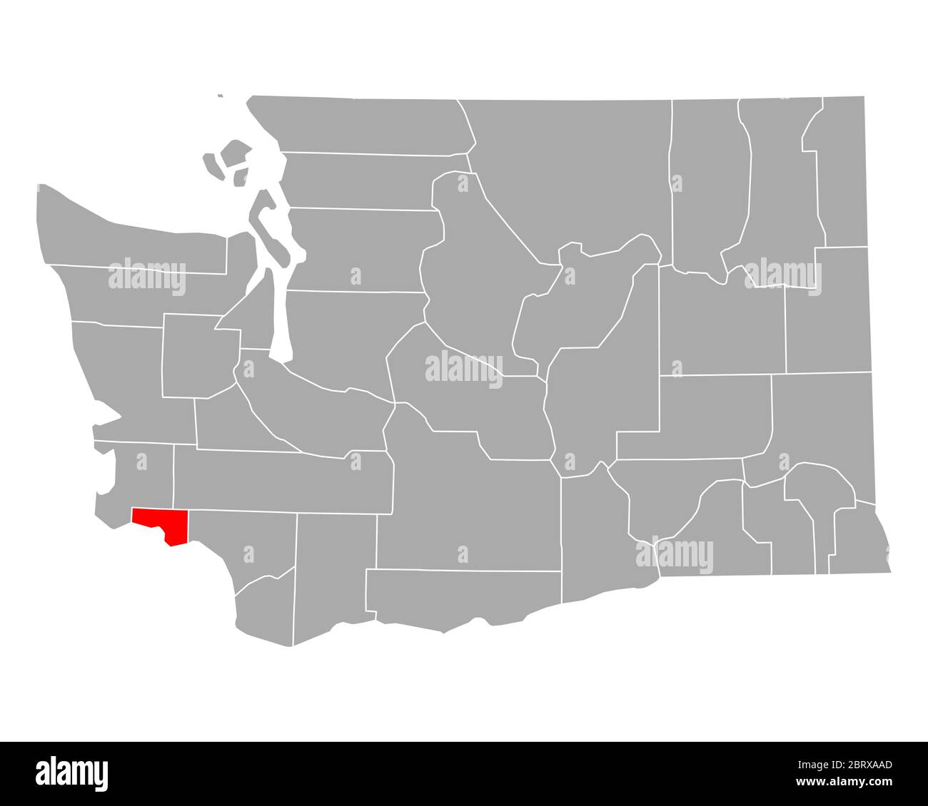 Map of Wahkiakum in Washington Stock Photo - Alamy