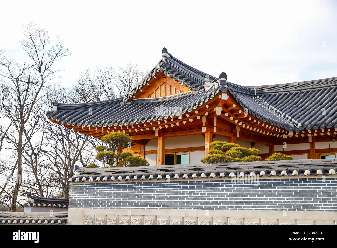 Traditional Korean style architecture at Hanok Village. Traditional ...