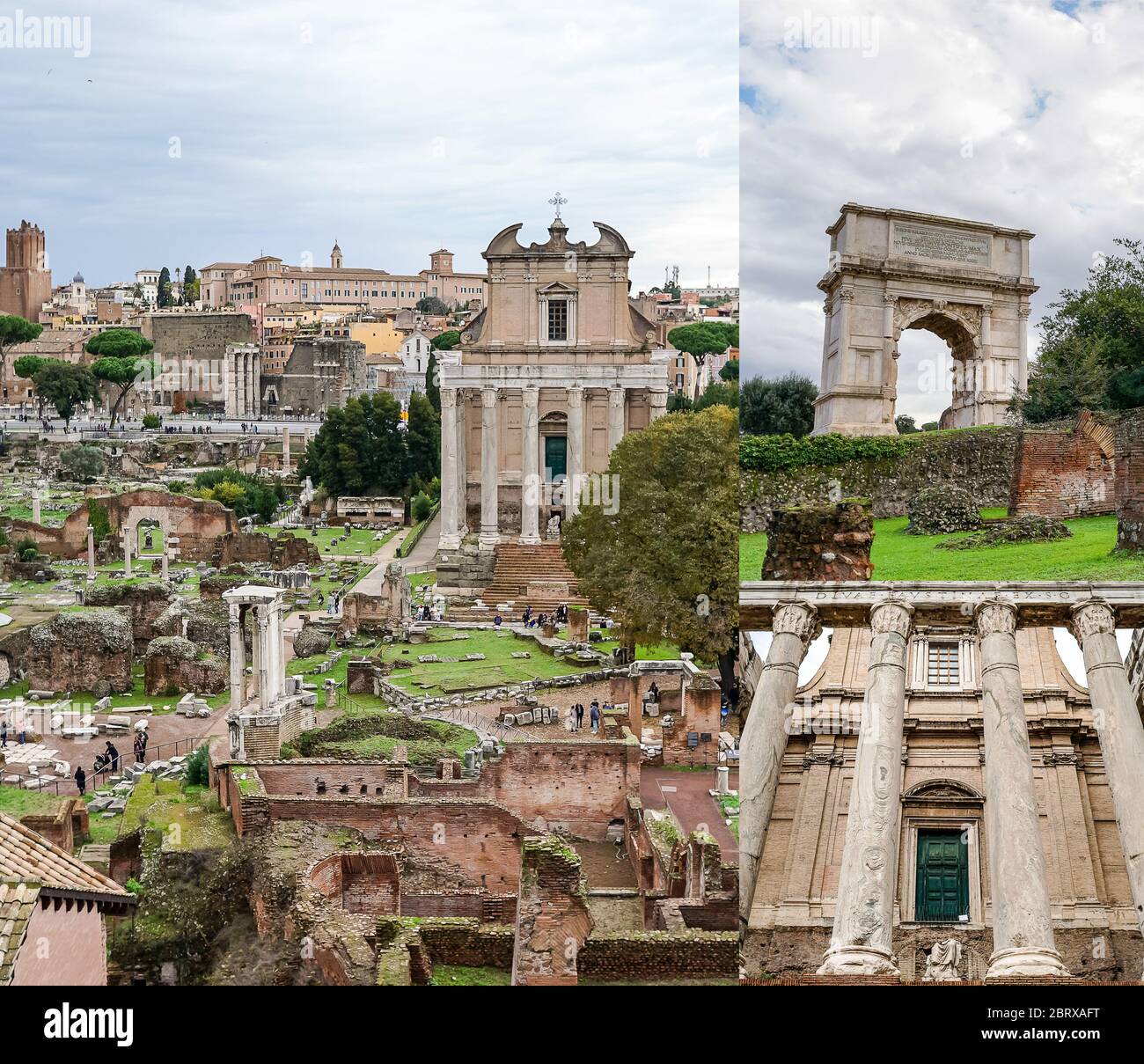 Collage landmarks rome italy hi-res stock photography and images - Alamy