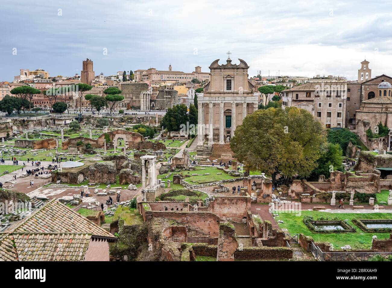 historical buildings of rome against blue sky with clouds Stock Photo ...