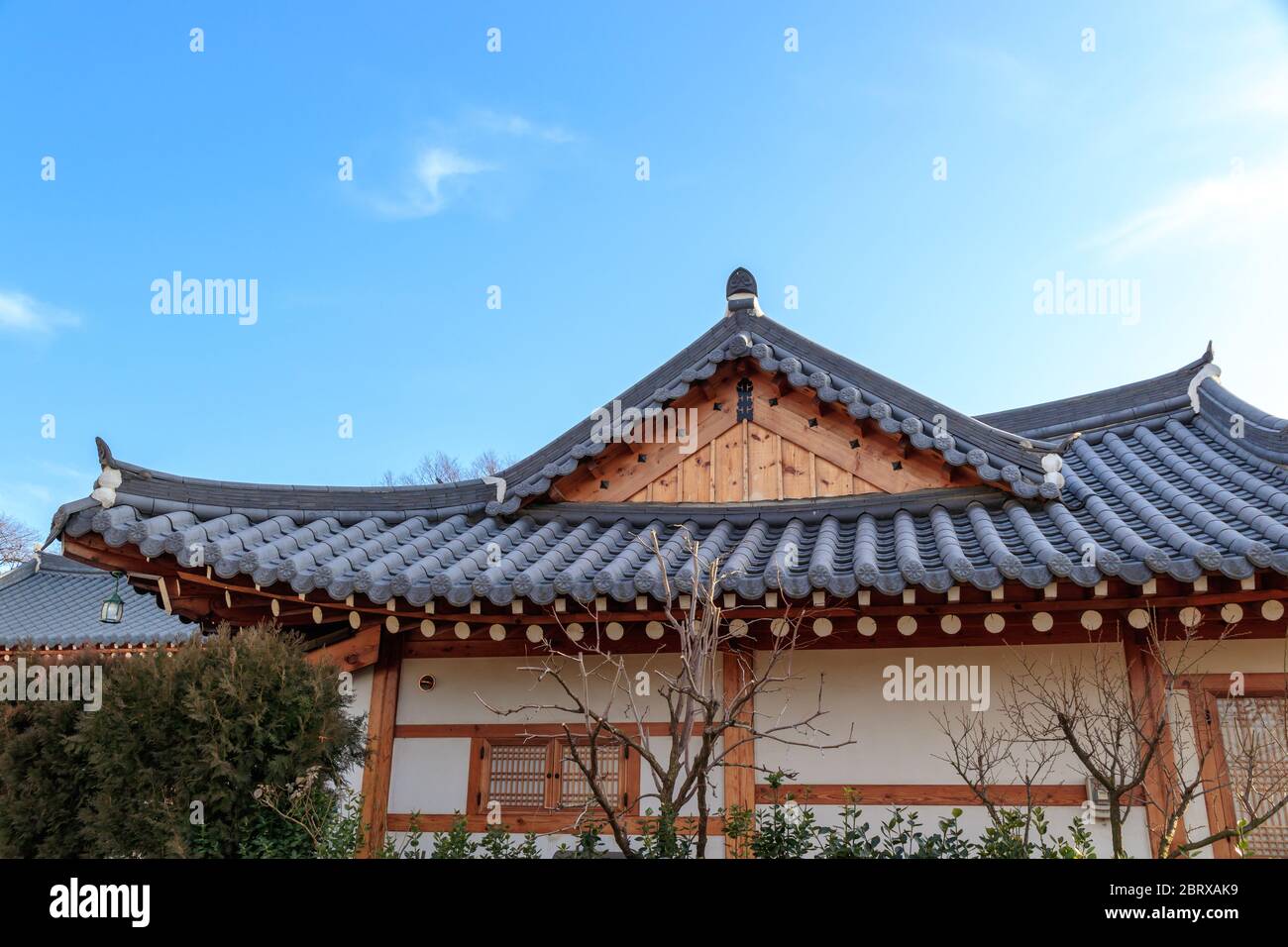 Traditional Korean style architecture at Hanok Village. Traditional ...