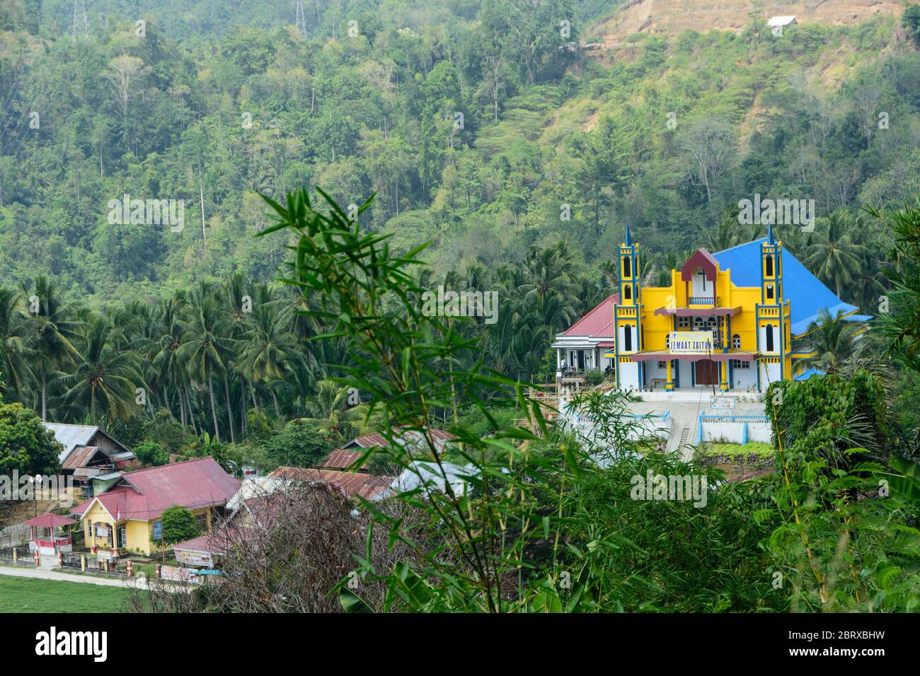 Colourful church in the country of Central Sulawesi, Indonesia Stock ...