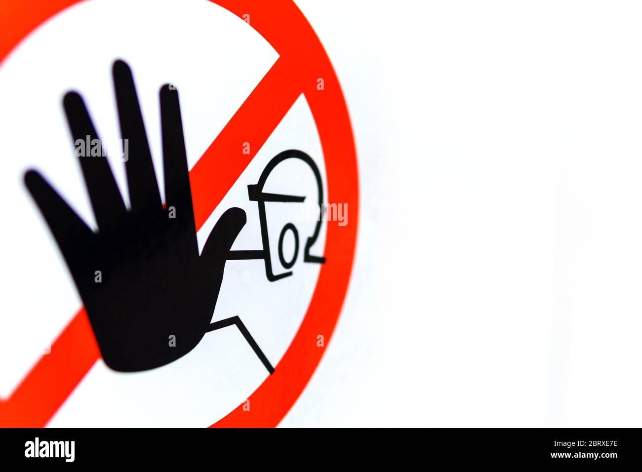 No entry Dangerous Symbolic sign on a white background. A crossed out ...