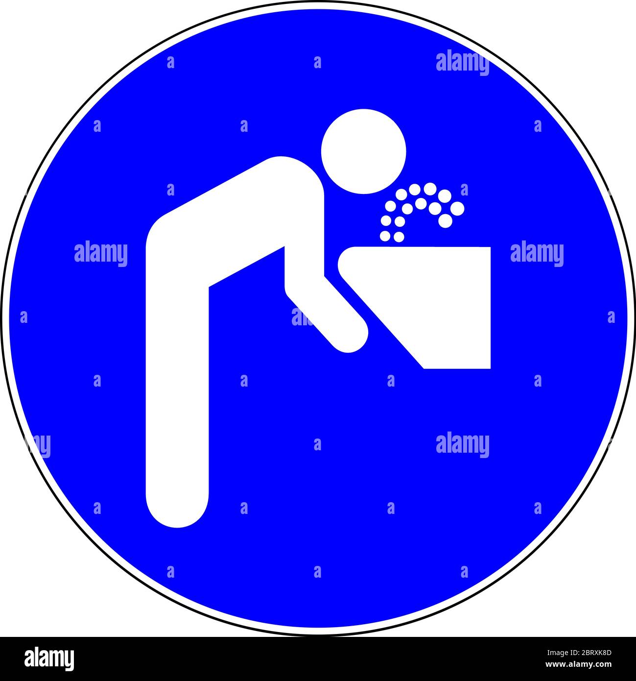 Drinking water available blue sign Stock Photo - Alamy