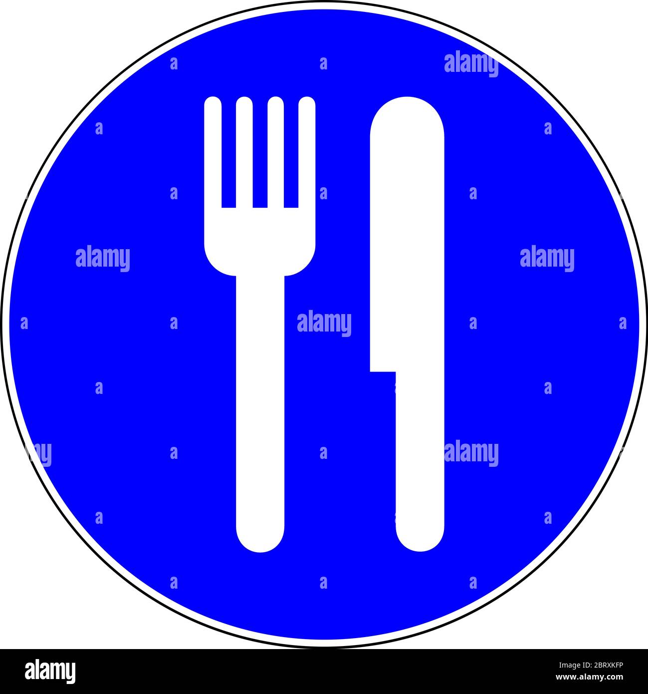 Eating allowed blue sign Stock Photo - Alamy