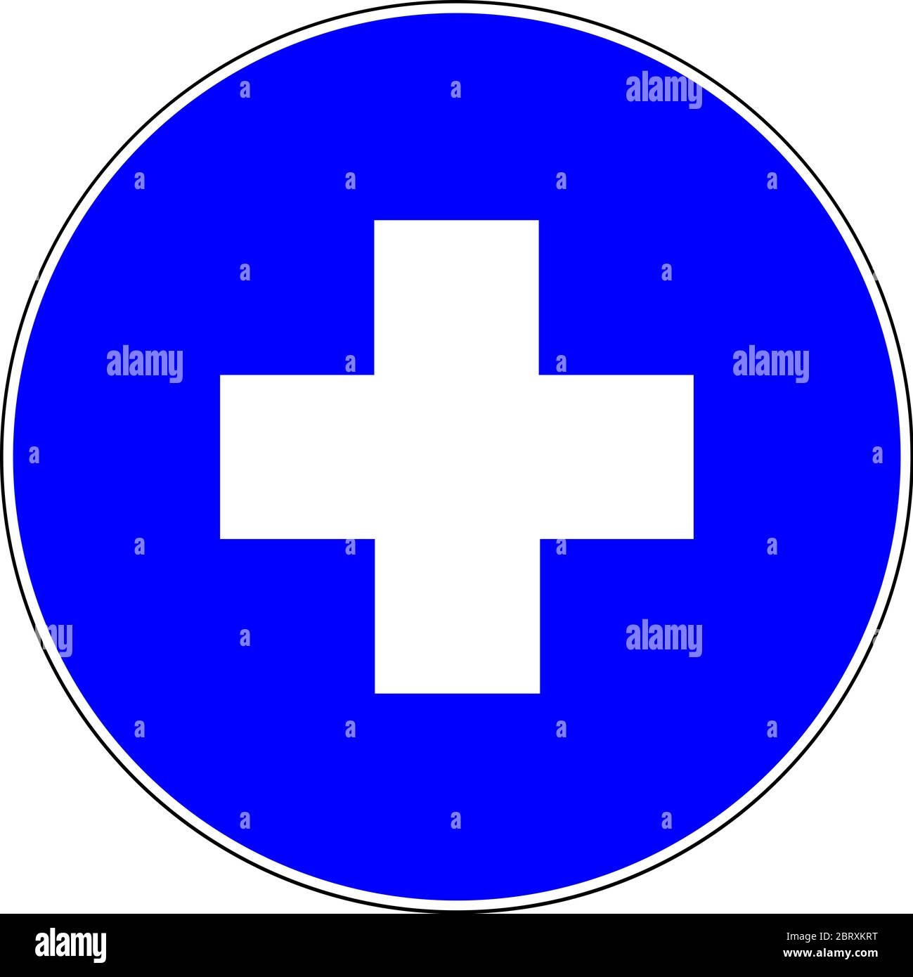 First aid available blue sign Stock Photo - Alamy