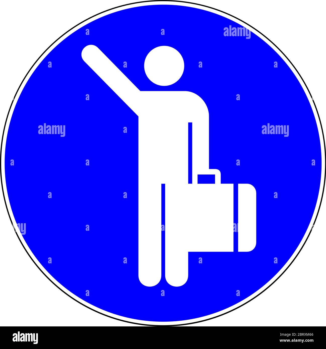 Hitch-hiking allowed blue sign Stock Photo - Alamy