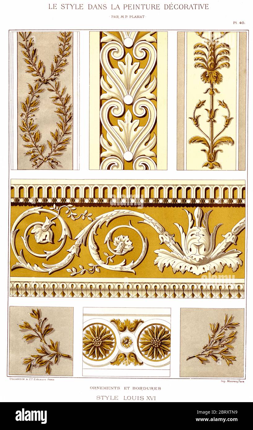 Louis XVI Style: Ornaments and borders, from Style in Decorative ...