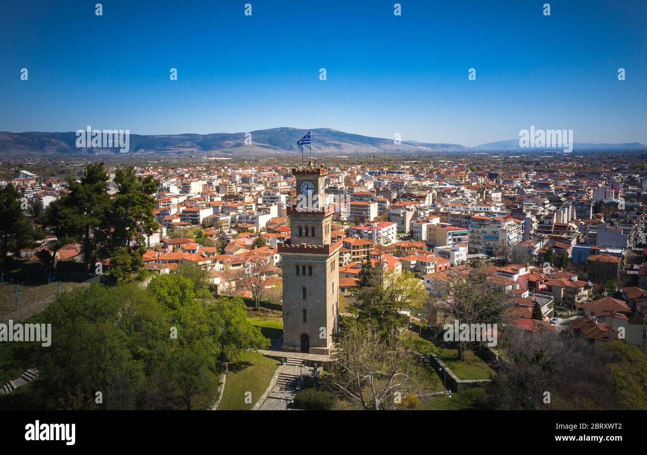 Trikala city aerial view, Greece Stock Photo - Alamy