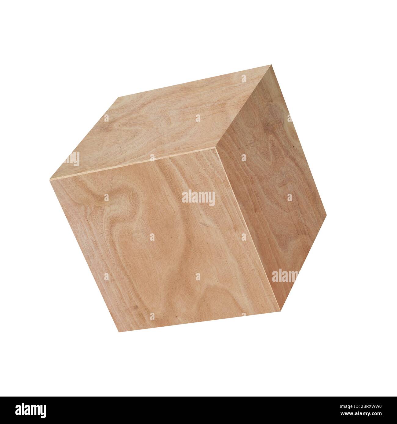 Wooden geometric shapes cube isolated on a white background Stock Photo ...